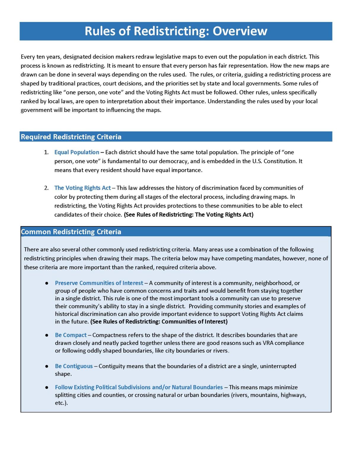 Community Engagement: Understanding the Redistricting Process - All ...