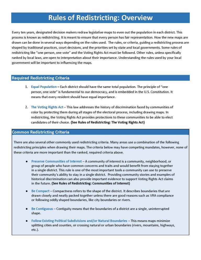 Community Engagement: Understanding the Redistricting Process - All ...