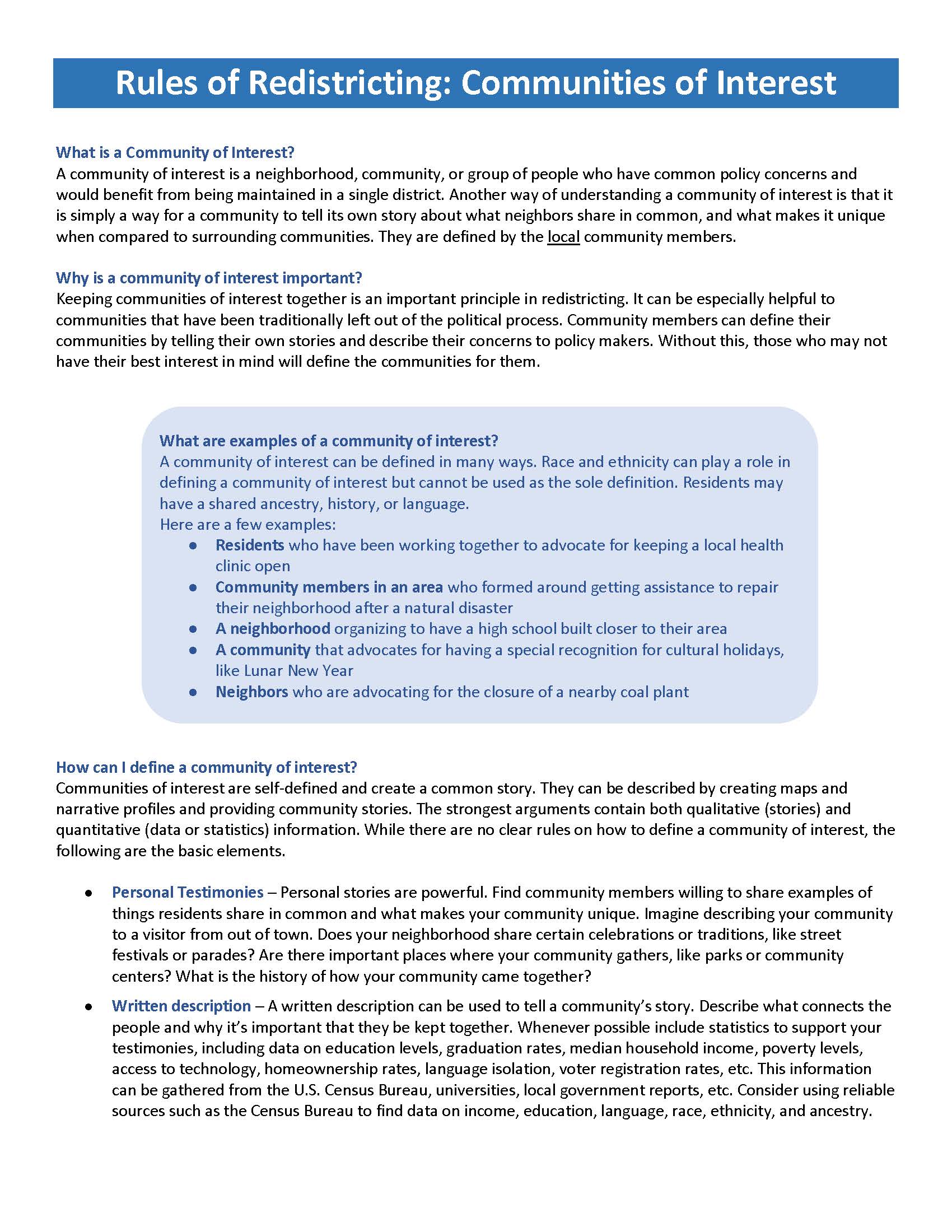Community Engagement: Understanding the Redistricting Process - All ...
